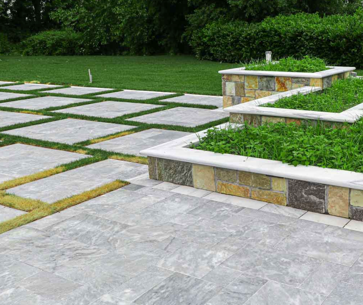 Travertine & Marble Patterned Stone Pavers - French Pattern - Gordonvi ...